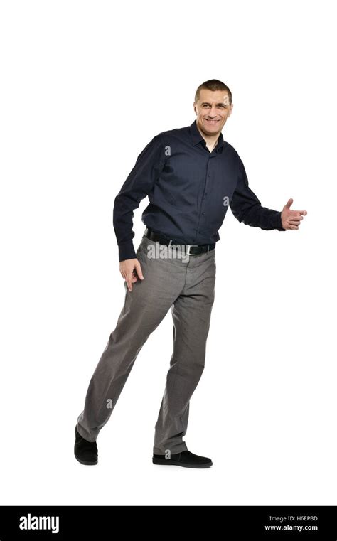 Attractive Man Pointing Stock Photo Alamy