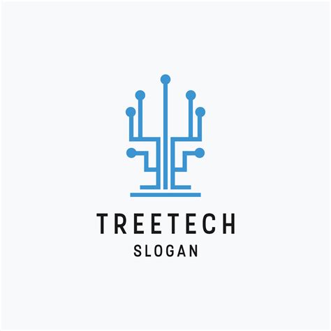 Tree Tech Logo Icon Flat Design Template Vector Art At Vecteezy