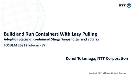 Build And Run Containers With Lazy Pulling Adoption Status Of
