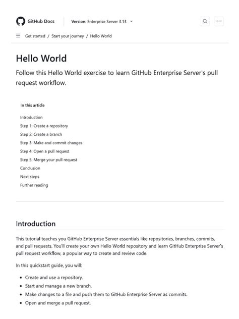 Github Helloworld Pdf