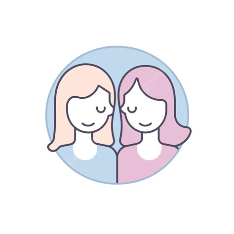 Two Sisters Icon Design Vector Sisterhood Lineal Icon Flat Icon Png