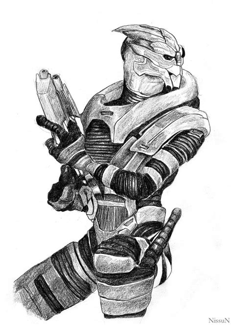 Mass Effect Garrus Drawing Sketches Mass Effect Game Art