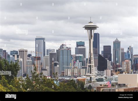 Seattle Skyline From Elevated Perspective At Kerry Park Seattle