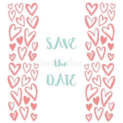 Vector Background With Cute Hearts Template For Invitation Party