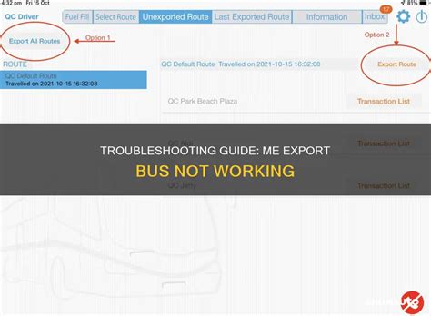 Troubleshooting Guide Me Export Bus Not Working Shunauto