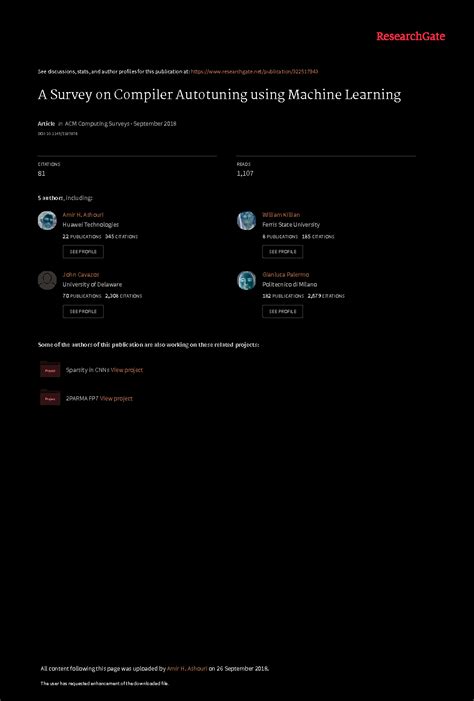 Solution A Survey On Compiler Autotuning Using Machine Learning