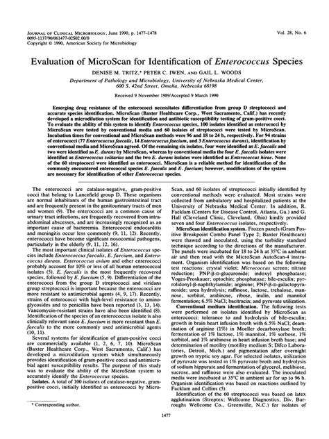 Evaluation Of Microscan For Identification Of Enterococcus Species Pmc