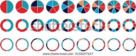 Pie Charts Monochrom 2345678 Segments Circle Stock Vector Royalty Free 2158297627 Shutterstock