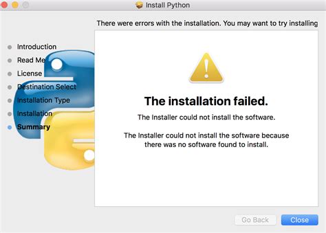 Macos Python 2 7 Installation Failed The Installer Could Not Install The Software Stack