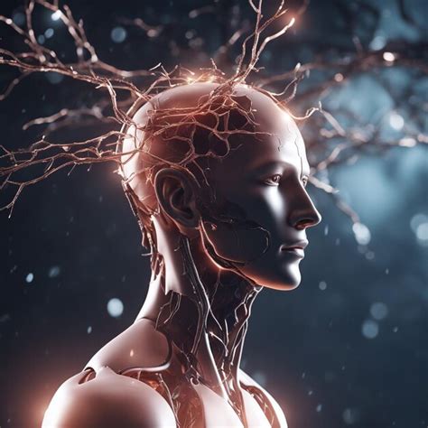 Premium Ai Image 3d Head And Brain Neuron With Lightning Background