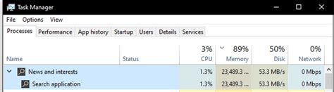 windows 10 memory issues with news and interests r windows