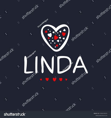 Linda Calligraphy Female Name Vector Illustration Stock Vector Royalty
