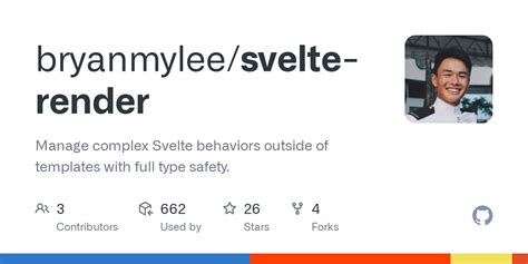 Github Bryanmyleesvelte Render Manage Complex Svelte Behaviors