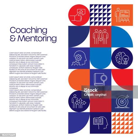 Line Icons를 사용한 코칭 및 멘토링 관련 디자인 단순 윤곽선 기호 아이콘 교육 웨비나 지식 개선 교사 교육 관련 직업에