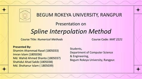 spline interpolation numerical methods presentation pptx