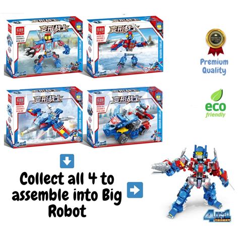 🔥Local Kids Robot Building Blocks Robots mainan budak lelaki Children toy Building Blocks ...
