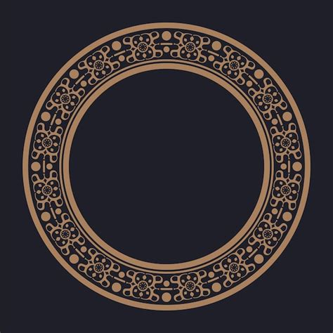 장식 패턴 원형 테두리 디자인 프리미엄 벡터