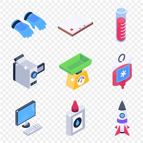 Medical Lab Science Vector Design Images Set Of Catchy Science And Lab Accessories Isometric