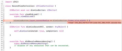 Ios I Got A Thread EXC BAD INSTRUCTION While Trying To Run Xcode Stack Overflow