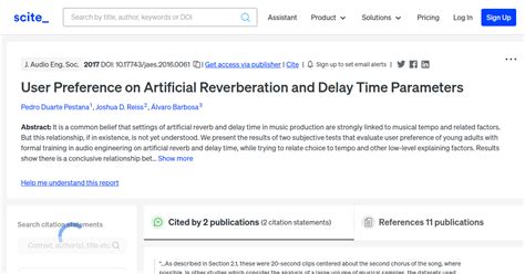 User Preference On Artificial Reverberation And Delay Time Parameters