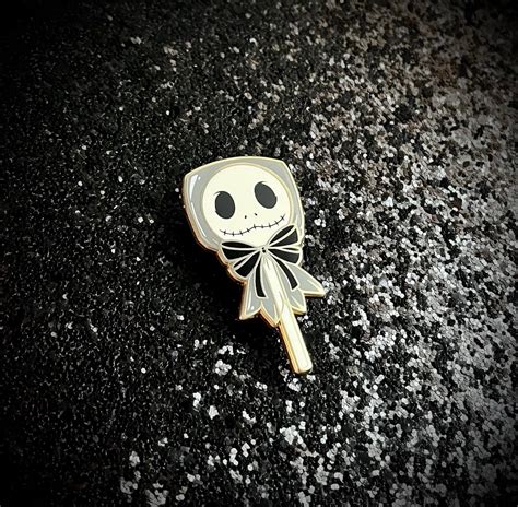 Skeleton Lollipop Enamel Pin Halloween Pin Hard Enamel Pin Lollipop