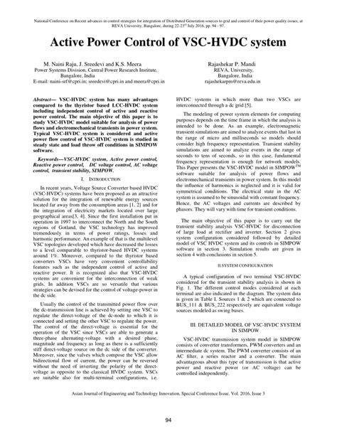Pdf Active Power Control Of Vsc Hvdc System