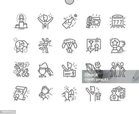 승리 잘 만들어진 픽셀 완벽한 벡터 얇은 라인 아이콘 30 웹 그래픽 및 응용 프로그램을위한 그리드 2x 간단한 최소한의 그림