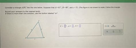Solved Consider A Triangle Abc Like The One Below Suppose