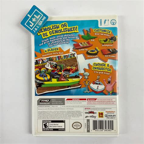spongebob boating bash nintendo wii [pre owned] jandl game