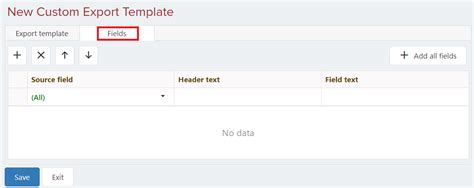 custom export templates cogs well