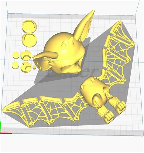 🎃 Articulated Halloween Bat Flexi With Web Wings・ Stl File For 3d