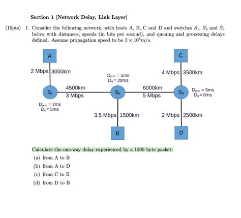 Solved Section 1 [network ﻿delay Link Layer] 10pts 1