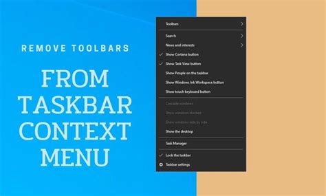 How To Show Or Hide Toolbars Option In Taskbar Right Click Context Menu In Windows Windows