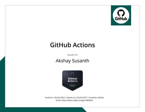 Akshay Susanth On Linkedin Github Githubactions Certification