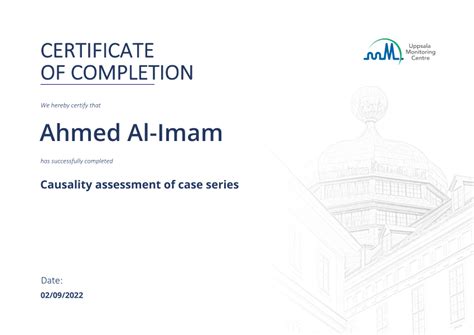 Pdf Certificate Of Course Completion Causality Assessment Of Case Series Uppsala Sweden
