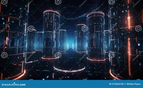 Big Data Concept Digital Data Flow Transferring Technical Concept Generative Ai Stock