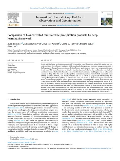 Pdf Comparison Of Bias Corrected Multisatellite Precipitation