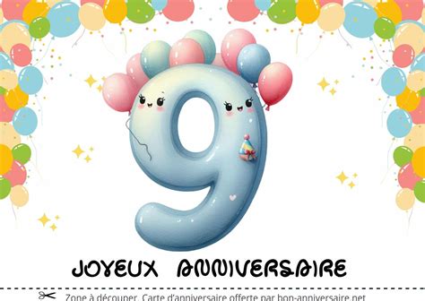 Cartes Joyeux Anniversaire 9 Ans Pour Filles Souhaiter Un Joyeux