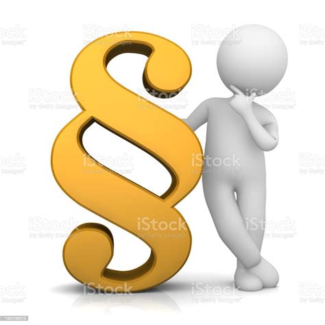 기사 기호 단락 서명 황금 법률 자문 사무실 아이콘 화이트 스틱 남자 Laywer 옹호 요청 클라이언트 3d 렌더링 3차원