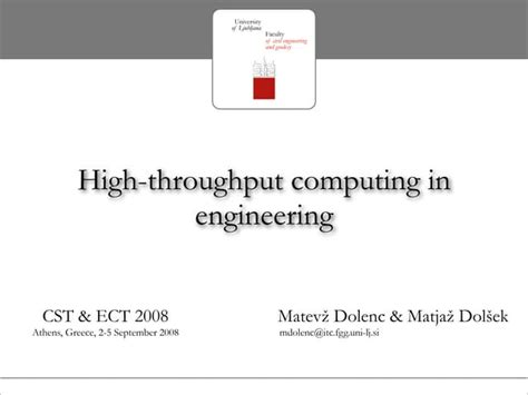 High Throughput Computing In Engineering Ppt