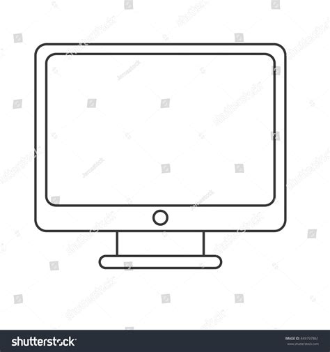 Computer Monitor Screen Icon Isolated Vector Stock Vector Royalty Free Shutterstock