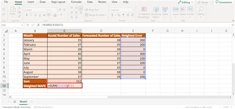 How To Calculate Weighted Mape In Excel Sheetaki