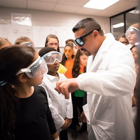 Premium Photo Science Experiment Demonstration Teacher Conducting A