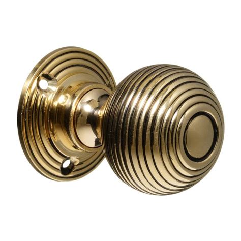 Victorian Door Knobs Brass Beehive Pair