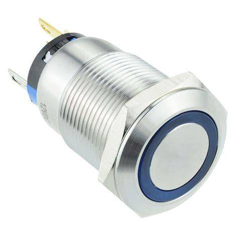 Momentary Latching 19mm Vandal Resistant Metal 12V LED Push Button Switch IP67 EBay
