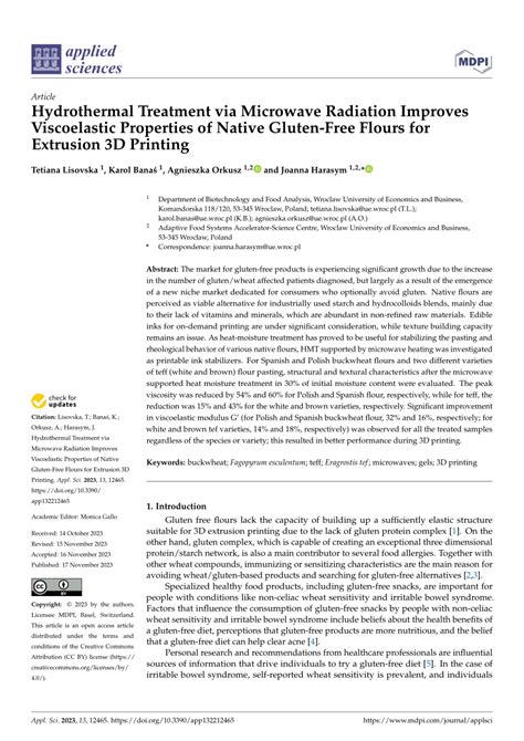 Pdf Hydrothermal Treatment Via Microwave Radiation Improves