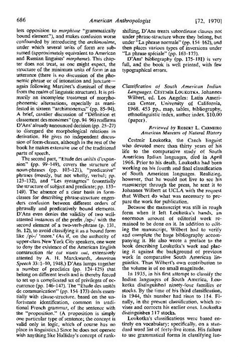 Pdf Linguistics Classification Of South American Indian Languages Cestmír Loukotka Johannes