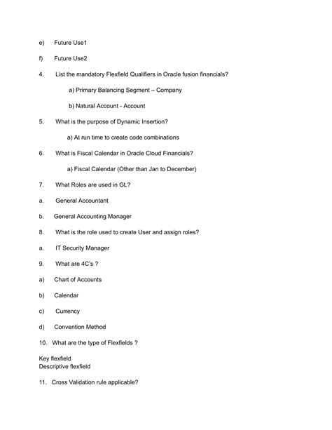 Ppt Oracle Fusion Financials General Ledger Fresher Interview
