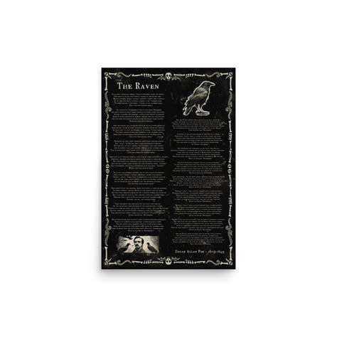 The Raven Edgar Allan Poe Poster Print Astra Zero