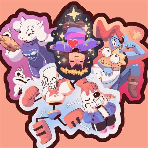 Undertale Stickers Sans Papyrus Frisk Toriel Alphys Undyne Etsy